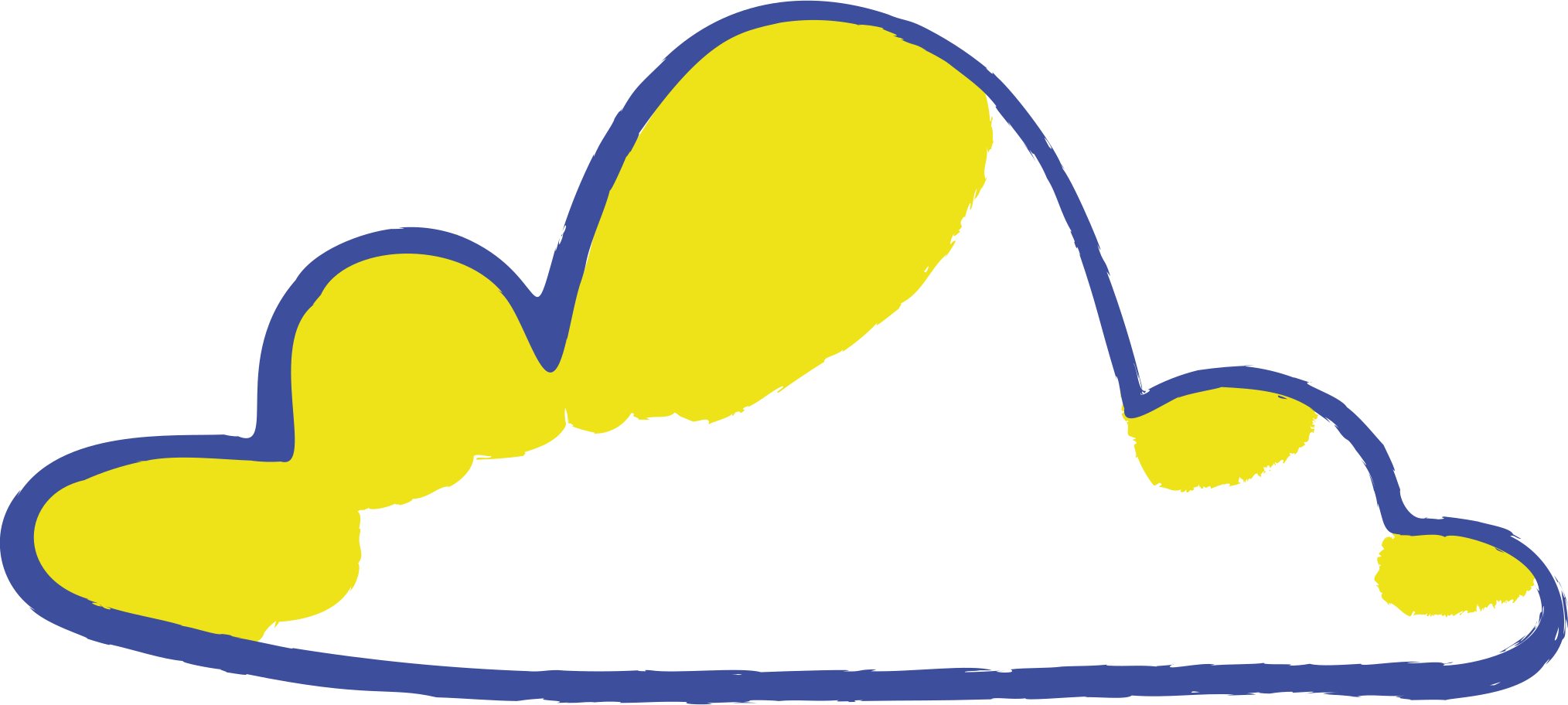 style cloud with blue outline and yellow shadows Vector images in PNG ...