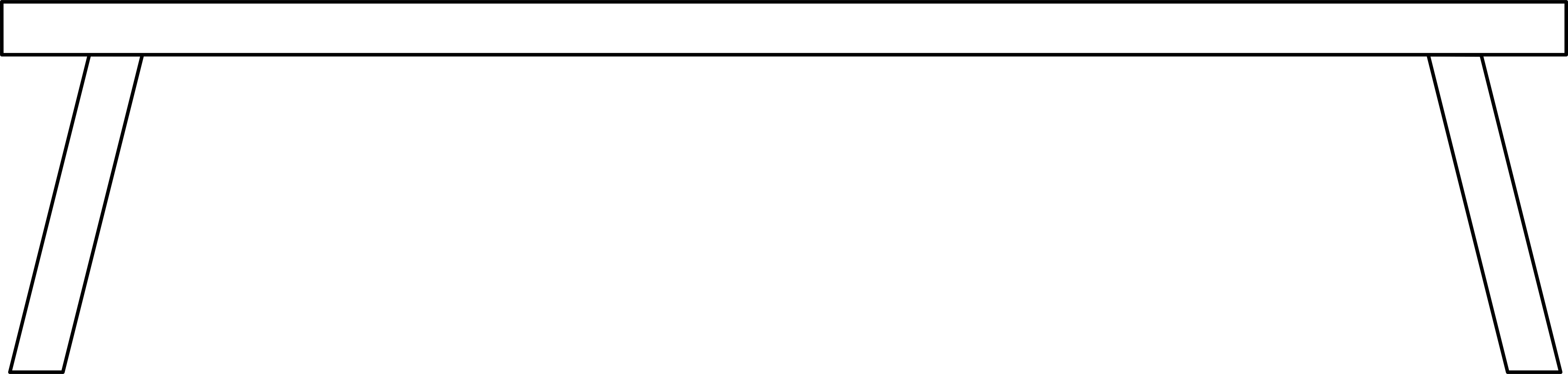 Simple long bench Illustration in PNG, SVG