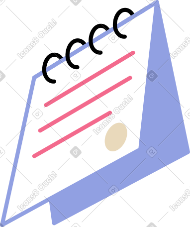 Notepad animated illustration in GIF, Lottie (JSON), AE