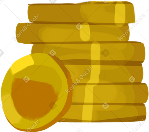 Small stack of coins Illustration in PNG, SVG