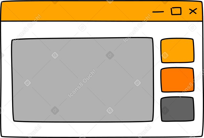 Browser window Illustration in PNG, SVG