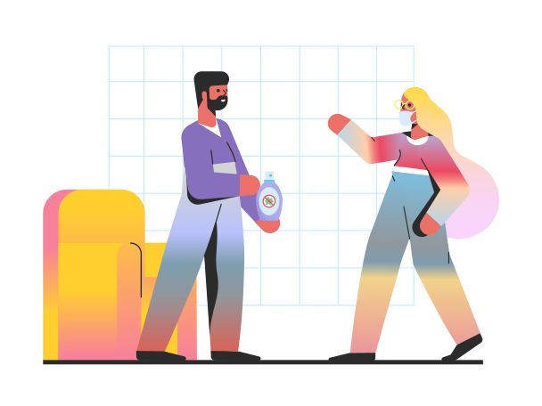 Girl came to visit her friend Illustration in PNG, SVG