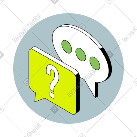 Customer support chat bubbles PNG, SVG