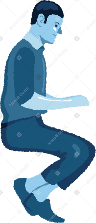 Man sitting side view Illustration in PNG, SVG