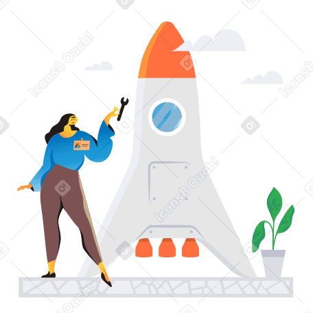 Rocket science Illustration in PNG, SVG