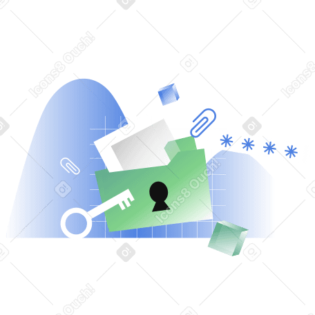 Information security and data protection Illustration in PNG, SVG