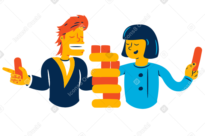 Jenga Illustration in PNG, SVG