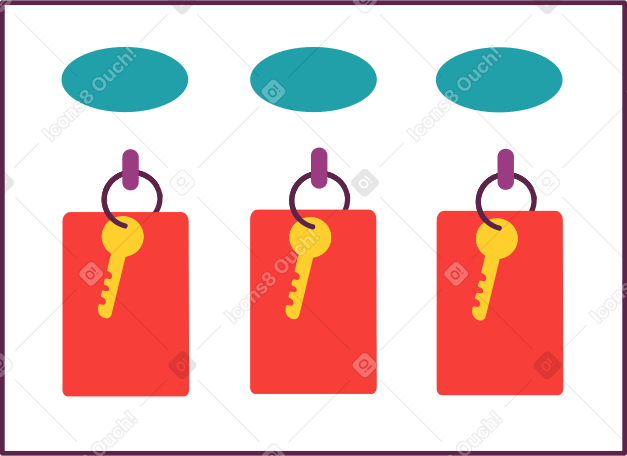 Room keys Illustration in PNG, SVG