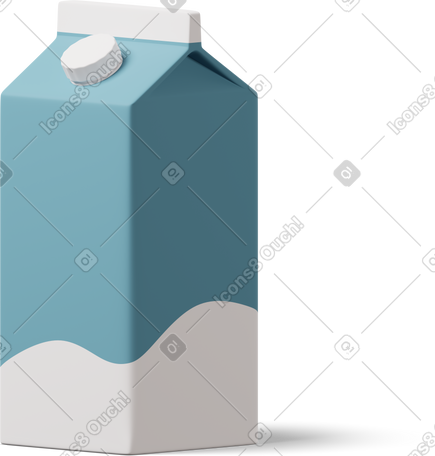 3D Cartone blu del latte PNG, SVG