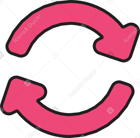 Two arrows in a circle Illustration in PNG, SVG