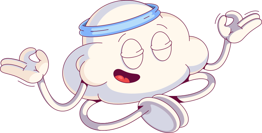 Beige cloud in a blue bandage Illustration in PNG, SVG