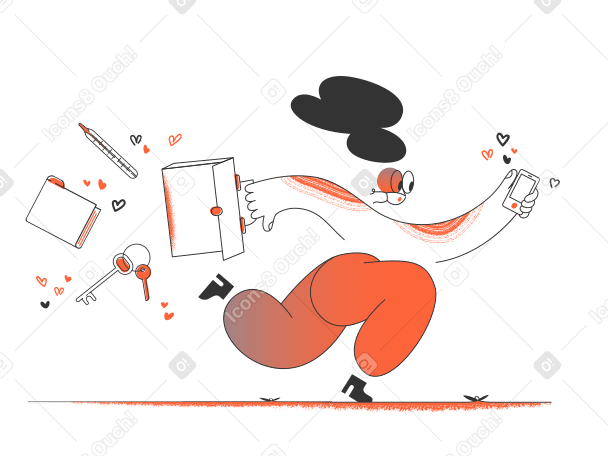 Being late Illustration in PNG, SVG