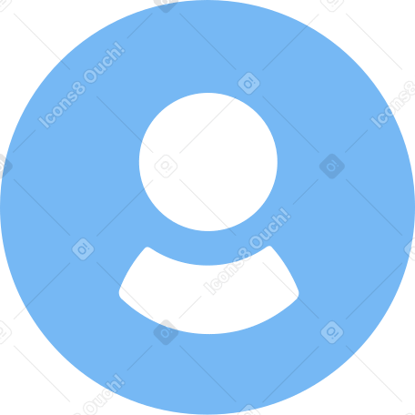Round blue people avatar Illustration in PNG, SVG