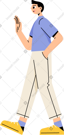 Smiling man is walking PNG, SVG