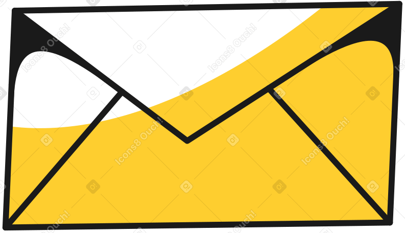 Yellow letter mail Illustration in PNG, SVG