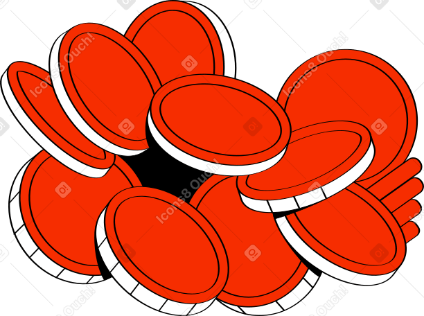 Lot of red coins Grafik als PNG, SVG