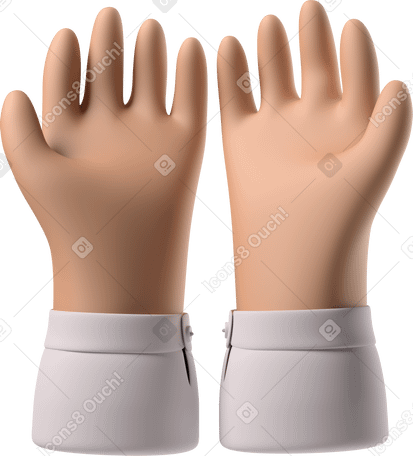 3D Tanned skin cupped hands Illustration in PNG, SVG