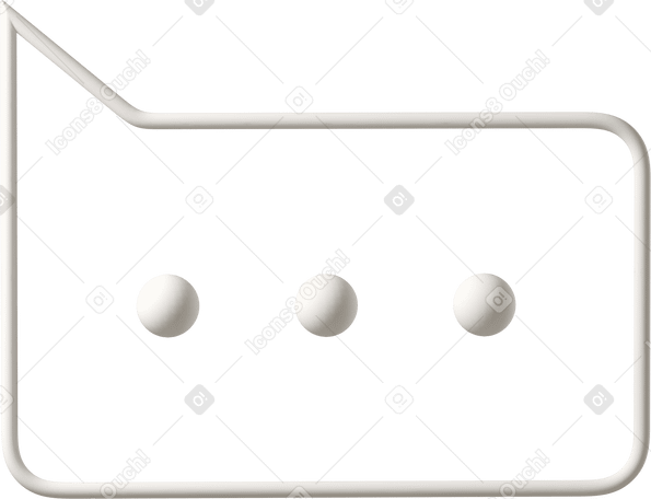 3D transparent typing bubble up left Illustration in PNG, SVG