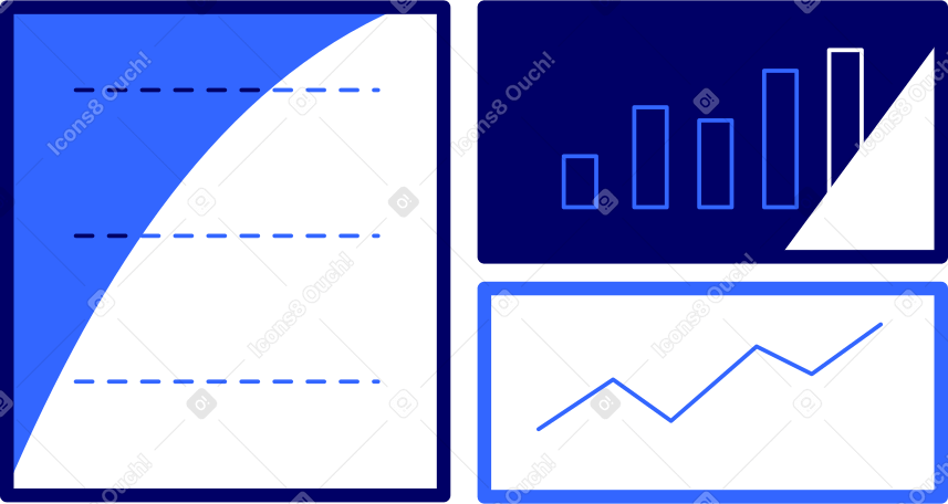 Board with charts Illustration in PNG, SVG