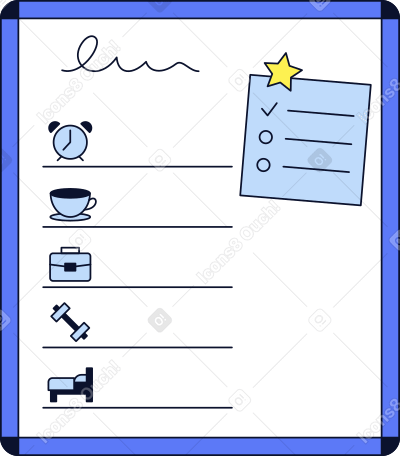 Board with a daily schedule PNG, SVG