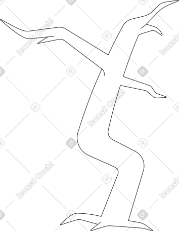 White crooked tree PNG, SVG