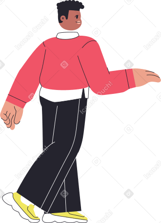 Man standing half-turned Illustration in PNG, SVG