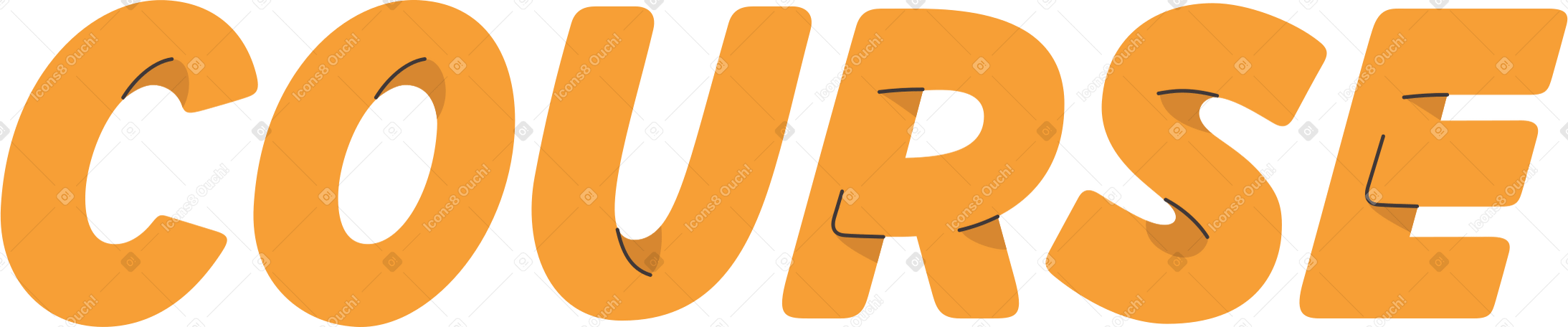 Lettering orange course Illustration in PNG, SVG