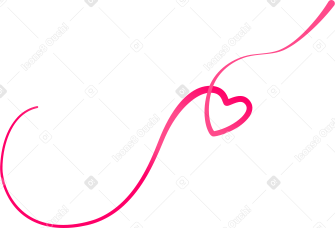 Pink heart ribbon Illustration in PNG, SVG