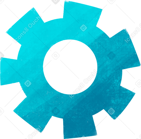 Blue gear Illustration in PNG, SVG