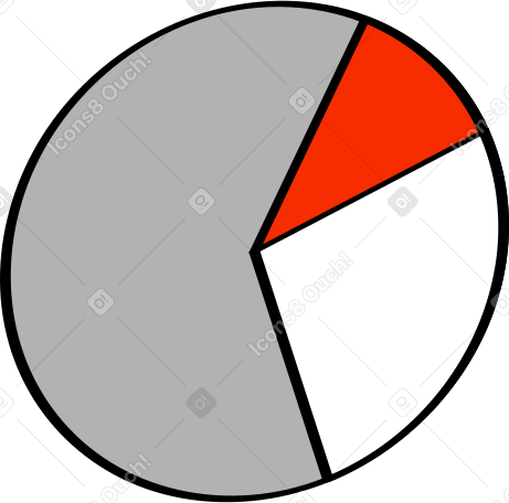 Pie chart gray graph Illustration in PNG, SVG