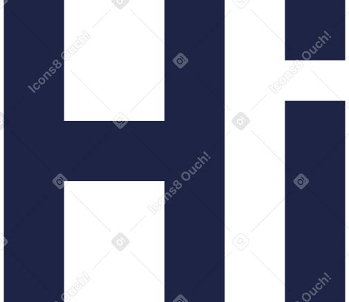 Hi letters line Illustration in PNG, SVG