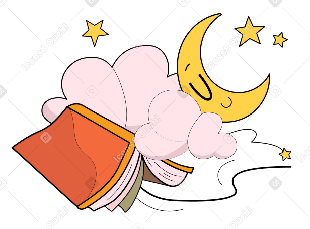 Bedtime story Illustration in PNG, SVG