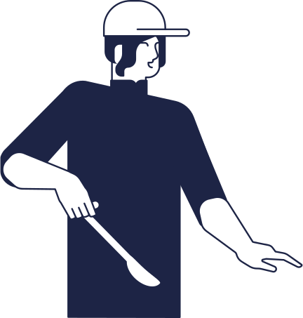 Fast food worker cooking Illustration in PNG, SVG