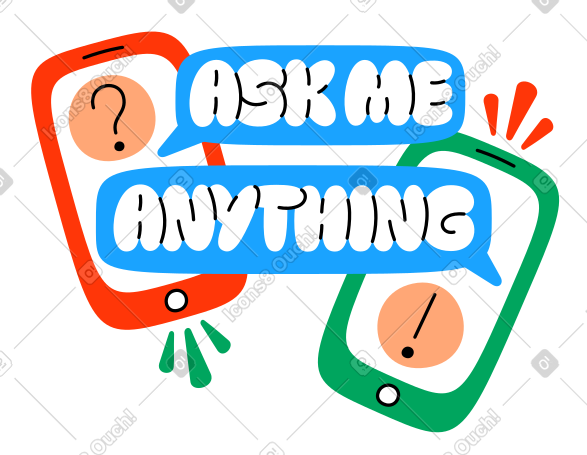 Lettering sticker ask me anything phones text PNG, SVG