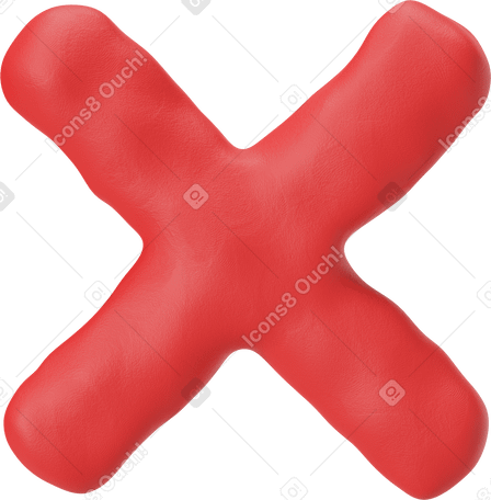 PNG 및 SVG의 3D 빨간색 삭제 아이콘 x 일러스트