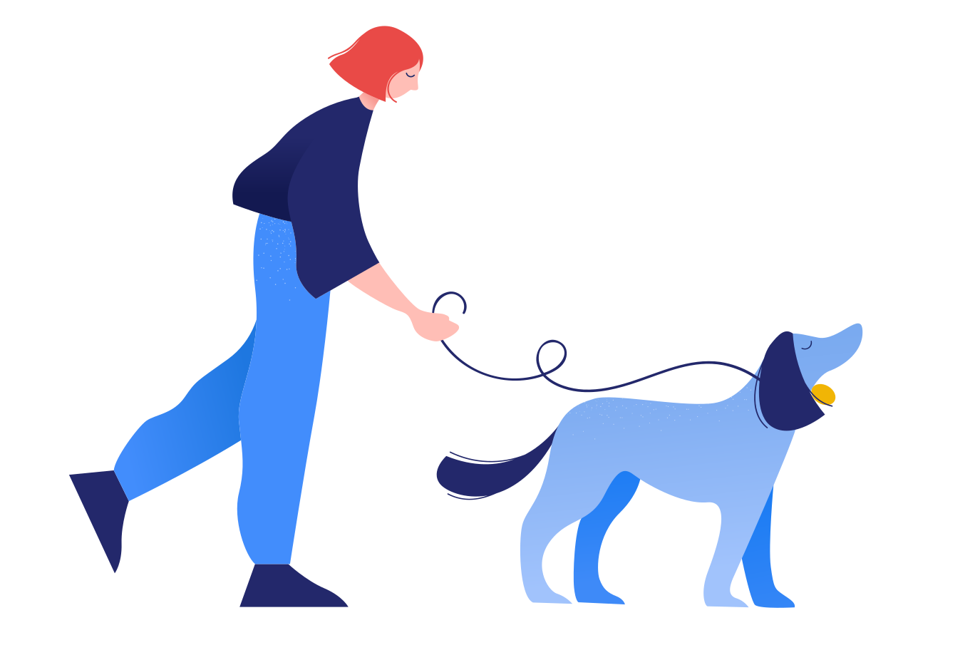 Dog walking Illustration in PNG, SVG