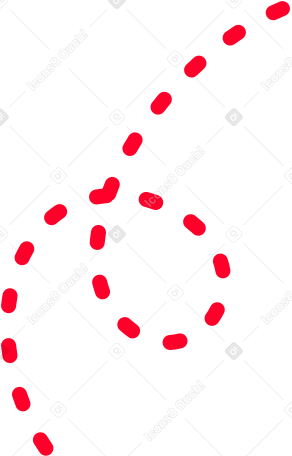 Red dotted trajectory line Illustration in PNG, SVG