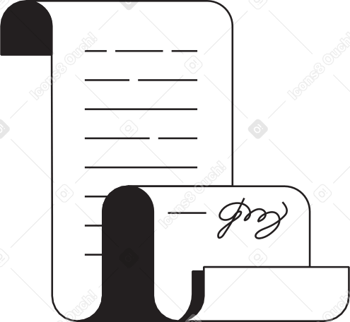 Sheet of paper with text and signature Illustration in PNG, SVG
