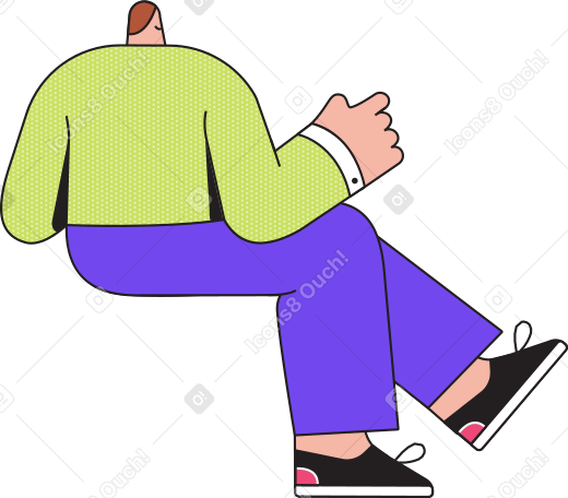 Turned back man chidit Illustration in PNG, SVG