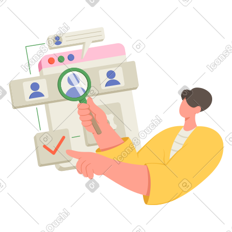 Recruitment process with HR finding the right candidate animated ...