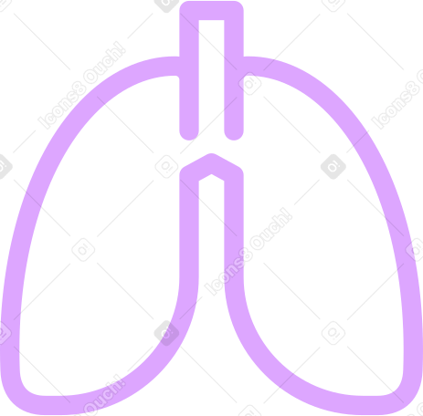 Light purple linear lungs Illustration in PNG, SVG