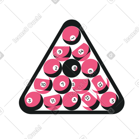 Billiard balls racked in triangle PNG, SVG