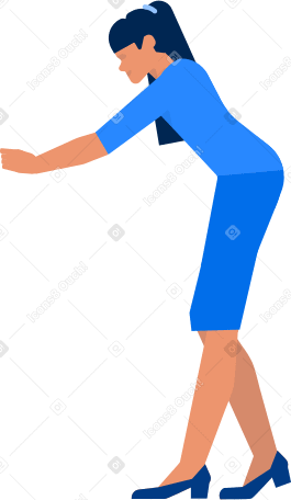 Woman leaning forward Illustration in PNG, SVG