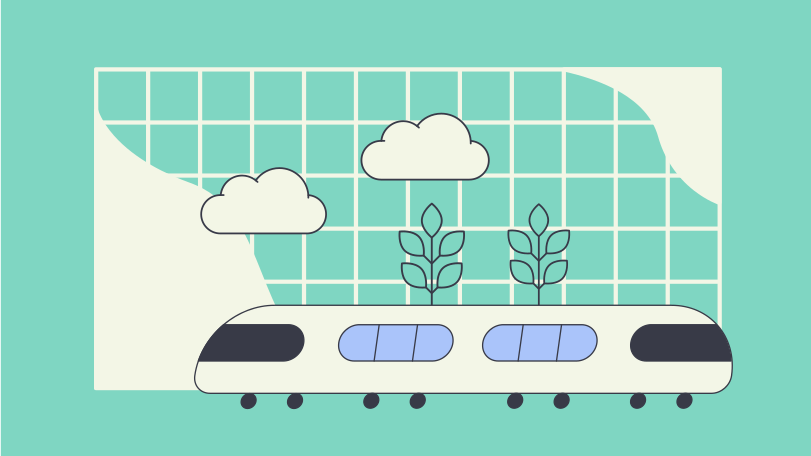 Going by train Illustration in PNG, SVG
