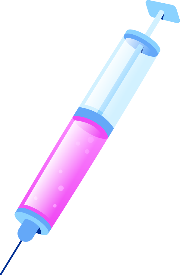 Pink medical syringe Illustration in PNG, SVG