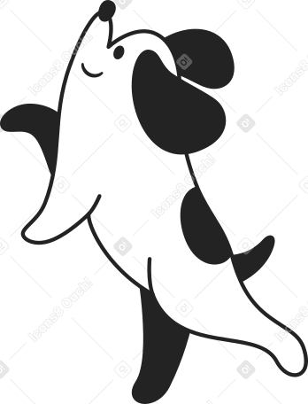 Jumping dog Illustration in PNG, SVG