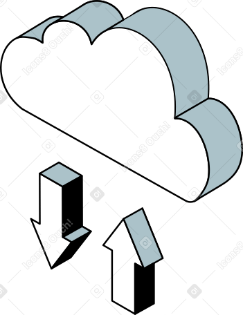 Cloud with arrows PNG, SVG