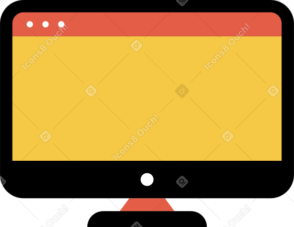 Browser yellow screen monitor Illustration in PNG, SVG