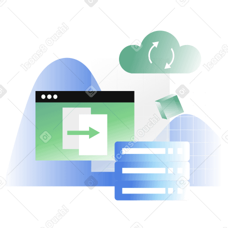 Server transferring and synchronizing data animated illustration in GIF ...