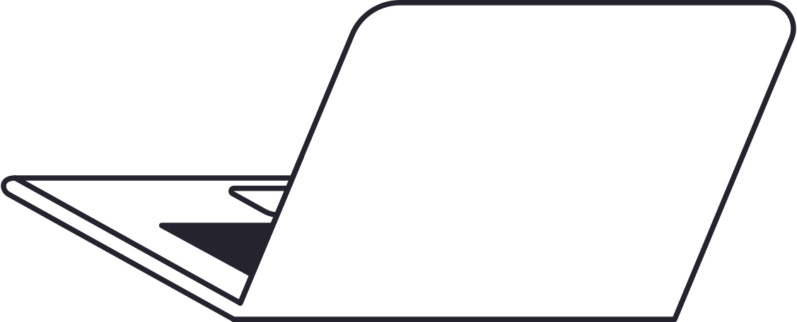 Open laptop tilted Illustration in PNG, SVG